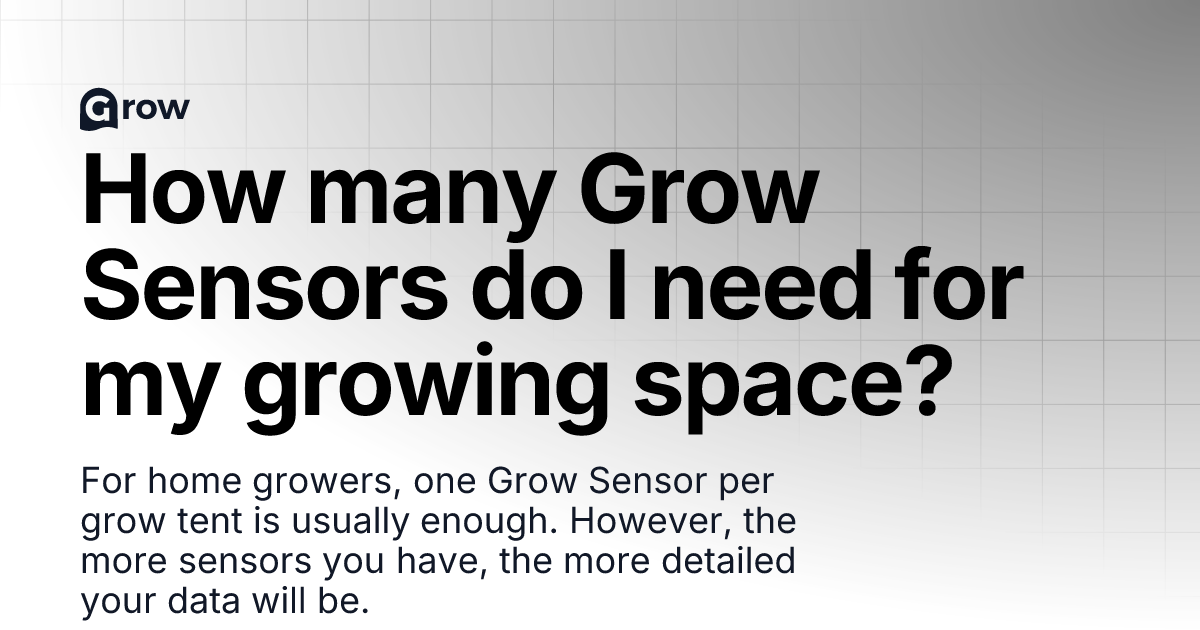 How many Grow Sensors do I need for my growing space? | Grow